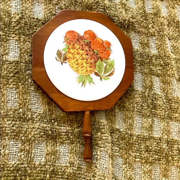 Vintage | Kitchen | Vintage Wood Porcelain Trivet | Poshmark